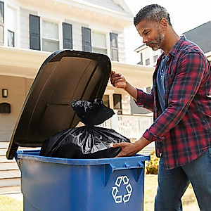 8 Gallon 40 Counts Strong Medium Trash Bags Garbage Bags by Teivio, Bathroom Trash Can Bin Liners, Plastic Bags for home office kitchen, Black