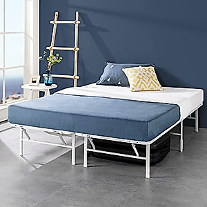 ZINUS SmartBase Tool-Free Assembly Mattress Foundation, 14 Inch Metal Platform Bed Frame, No Box Spring Needed, Sturdy Steel Frame, Underbed Storage, White, Full