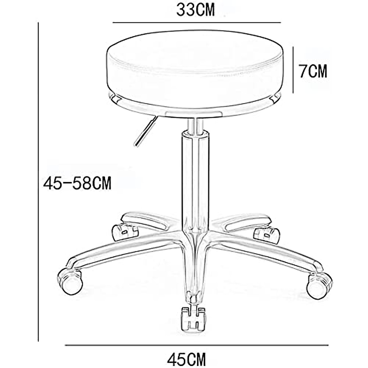 Bar Stool Adjustable Swivel Lift Saddle Stool Beauty Barber Shop Manicure Work Chair with Gold Stainless Steel Base Rolling Dining Chair Desk Office Chair for Kitchen Salon,Dark brown
