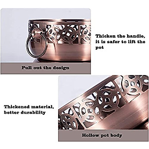 Chafing Dish Buffet Stainless Steel Food Warmer - Soup Pot Cookware with Alcohol Lamp - Shabu-Shabu Chinese Hot Pot -Great for Entertaining Restaurant (Color : Copper)