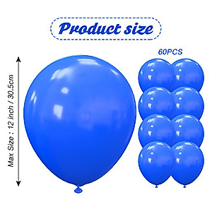 Blue Balloons 60Pcs Balloons 12 Inch Balloons for Arch Decoration royal Blue Balloons Latex Balloons navy Blue Balloons for Blue Balloon Garland Matte Balloons for Birthday Wedding Graduation Party