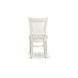 East West Furniture NDVA5-LWH-W Norden 5 Piece Dining Set for 4 Includes a Rectangle Kitchen Table with Dropleaf and 4 Dinette Chairs, 30x48 Inch, Linen White