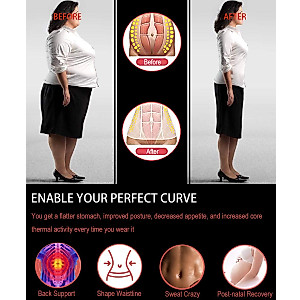 HOPLYNN Neoprene Sweat Waist Trainer Corset Trimmer Shaper Belt for Women, Workout Plus Size Waist Cincher Stomach Wraps Bands Gray Medium