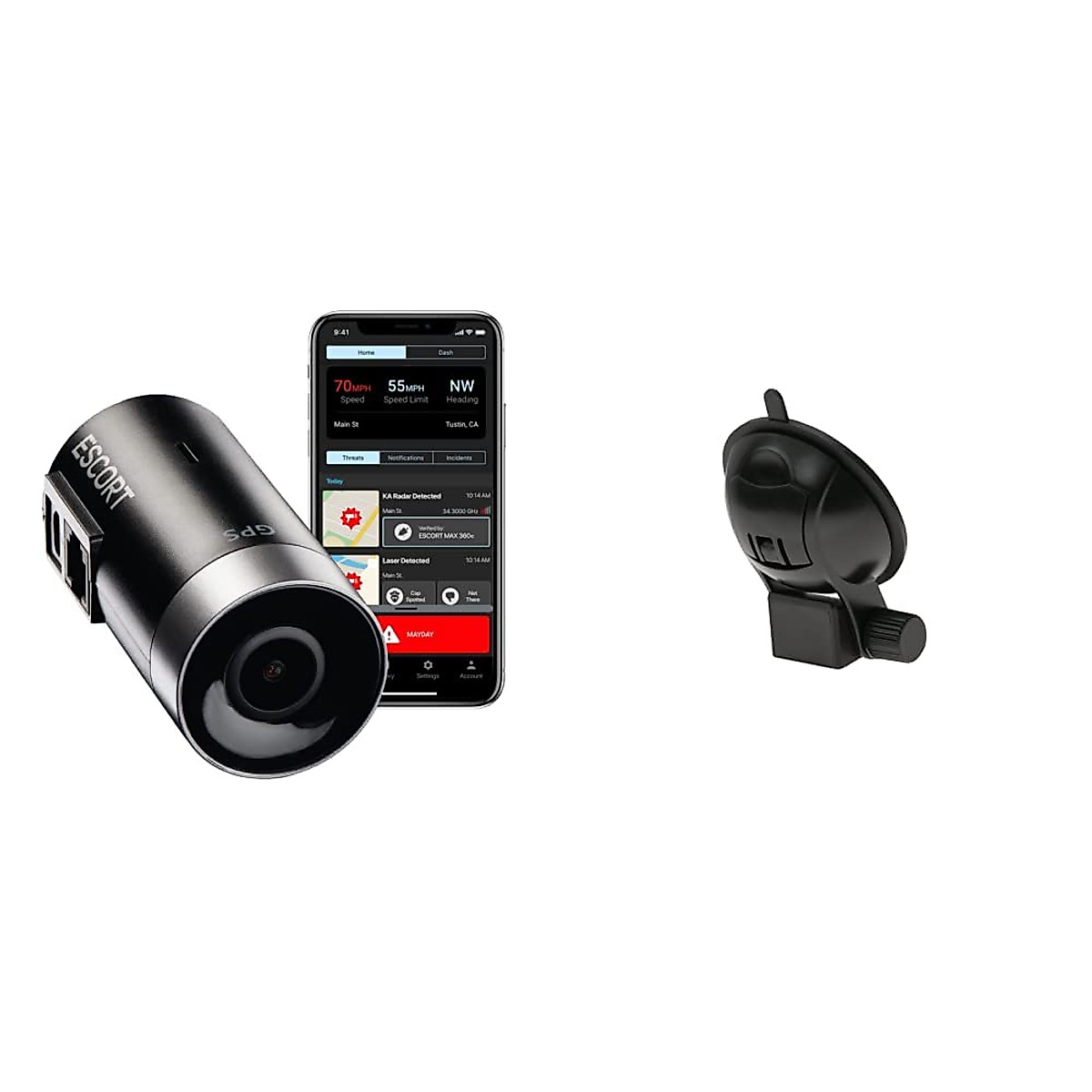 Escort M2 Smart Dash Cam (1080P) + Escort EZ Mag Mount for Radar Detectors