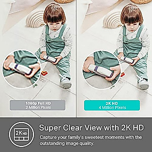 Kasa Smart 2K QHD Indoor Security Camera, Person/Baby Crying/Motion Detection, 2-Way Audio, 30Ft. Night Vision, Cloud/SD Card Storage(Up to 256 GB), Works with Alexa & Google Home (KC400)