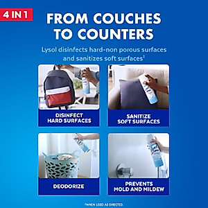 Lysol Disinfectant Spray, Sanitizing and Antibacterial Spray, For Disinfecting and Deodorizing, Crisp Linen, 19 fl oz (Pack of 12)