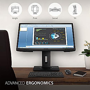 ViewSonic VG2440 24 Inch IPS 1080p Ergonomic Monitor with Integrate vDisplyManager HDMI DisplayPort VGA USB Inputs for Home and Office,blue
