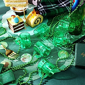 6 Pieces St. Patrick's Day Shot Glasses Necklace Beer Mug Beads Necklaces Traveling Necklace with Green Shot Glasses for Green Shamrock Saint Patty's Day Mardi Gras Party Favors Supplies