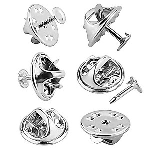 120 Pairs Butterfly Clutch Tie Tacks Pin Back Replacement with 8mm Length 4mm Width Blank Pins for Craft Making (4mm, Silver)