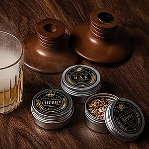 Cocktail Smoker Kit with Torch and Flavors Wood Chips for Whiskey and Bourbon, Old Fashioned Chimney Drink Smoker Kit for Infuse Whiskey, Wine, Gift for Dad Husband and Cocktail Lovers