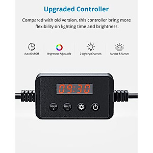 NICREW ClassicLED Plus LED Aquarium Light with Timer, 15 Watts, for 18 to 24 Inch Fish Tank Light, Daylight and Moonlight Cycle, Brightness Adjustable