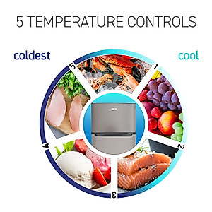 Commercial Cool CCR77LBS 7.7 Cu. Ft Freezer, Top Mount Fridge with Glass Shelves, Bottle Storage, Beverage Rack, Crisper Drawer Cover in VCM Refrigerator