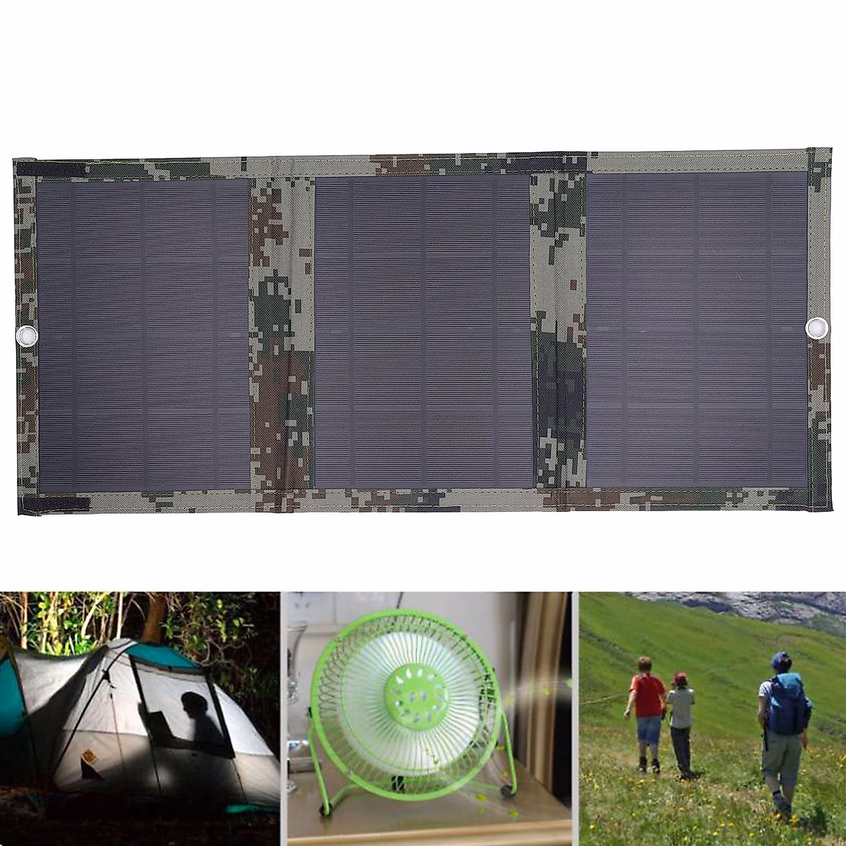 Folding Solar Charging Panel Foldable Panel Portable Solar Charger Panel 21W Lightweight Portable Space Saving Chargingadapter