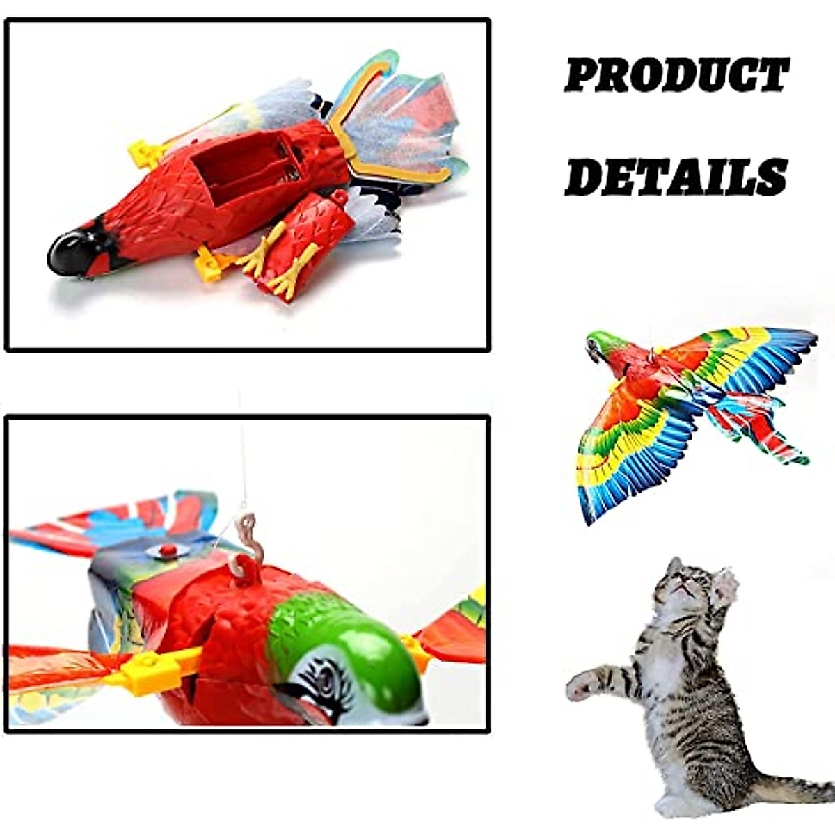 Bird Flying Toy, Bird Interactive cat Toy, Electric Suspension Flying Bird, Kitten Interactive Chasing and Playing Practice