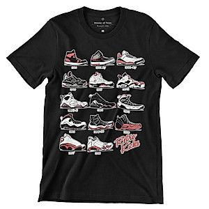 Jordan Retro Sneakers Image T Shirt to Match Jordans, Tee to Match Jordan 1 2 3 4 5 6 11 12 13 Gift for Jordan Black