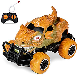 HahaGift Toys For 5 4 6 3 Year Old Boys Gifts,Remote Control Cars for Boys Dinosaur Party Favor Gifts Birthday Gifts for 3-5 Year old Boys Toys Age 2-6,Dinosaur Toys for Boys Gifts Age 3 4 6 5(Orange)