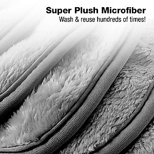 Eurow Makeup Removal Cleaning Cloth, Washable and Reusable, 5 by 5 Inches, Gray, Pack of 10