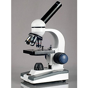 AmScope M150C-E Digital Compound Monocular Microscope, WF10x and WF25x Eyepieces, 40x-1000x Magnification, LED Illumination, Brightfield, Single-Lens Condenser, Coaxial Coarse and Fine Focus, Plain Stage, 110V, Includes 0.3MP Camera and Software