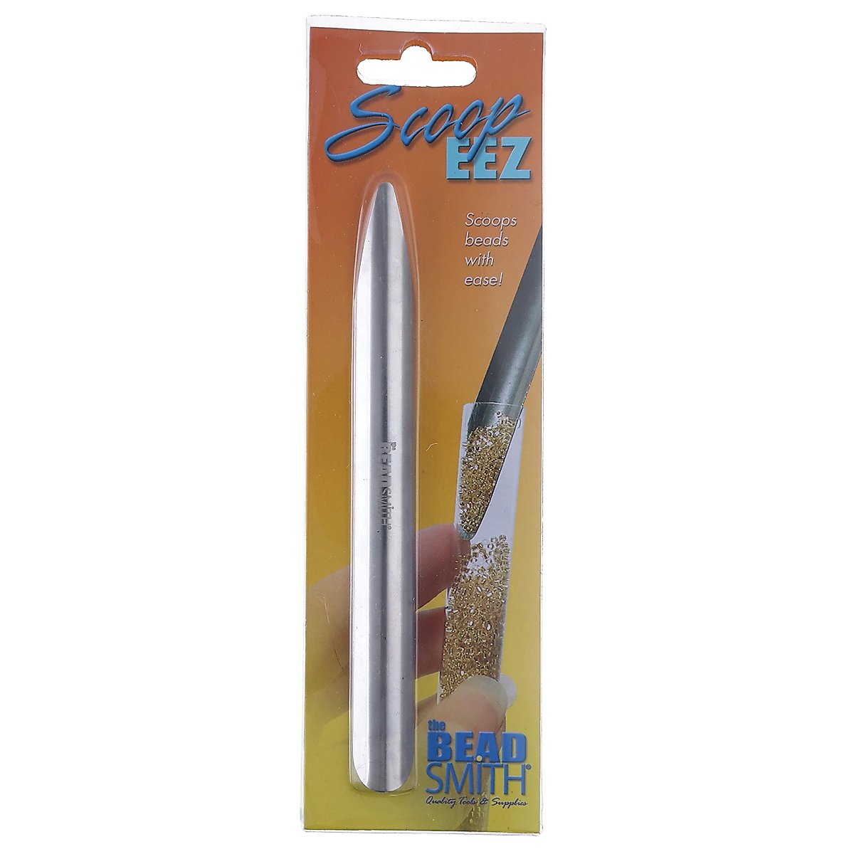 The Beadsmith ScoopEEZ – Scoops Beads with Ease – Curved Metal Tool with Pointed Tip to Pick Up Beads and Guide into Tubes – Great for Cleanup, Storage and Organization