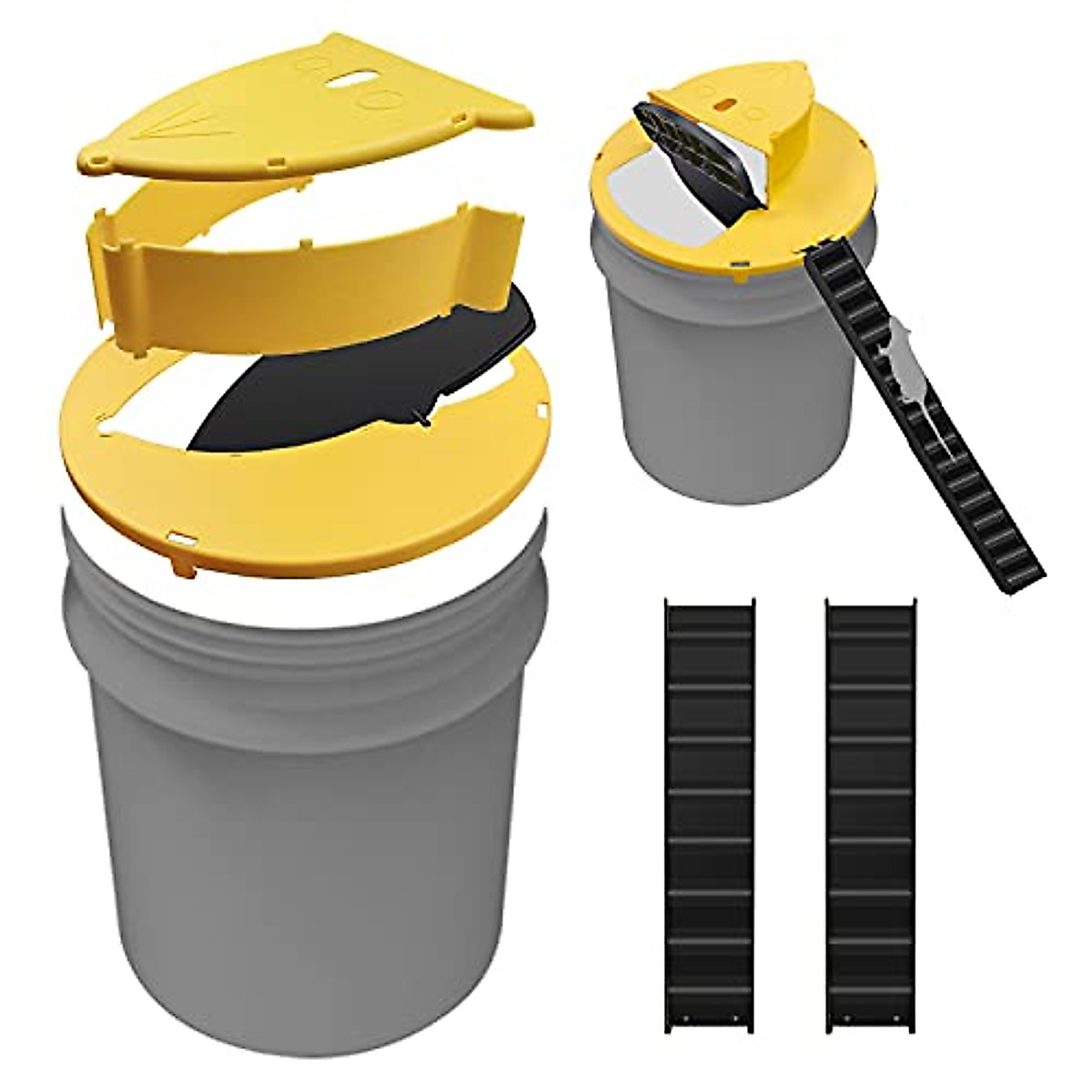 Flip N-Slide Bucket Lid Mouse / Rat Trap Cat Pattern Mouse Slide Traps Automatically Resets Humane Trap Door Style, Compatible with 5 Gallon Bucket, Multi Catch Mice Control Traps