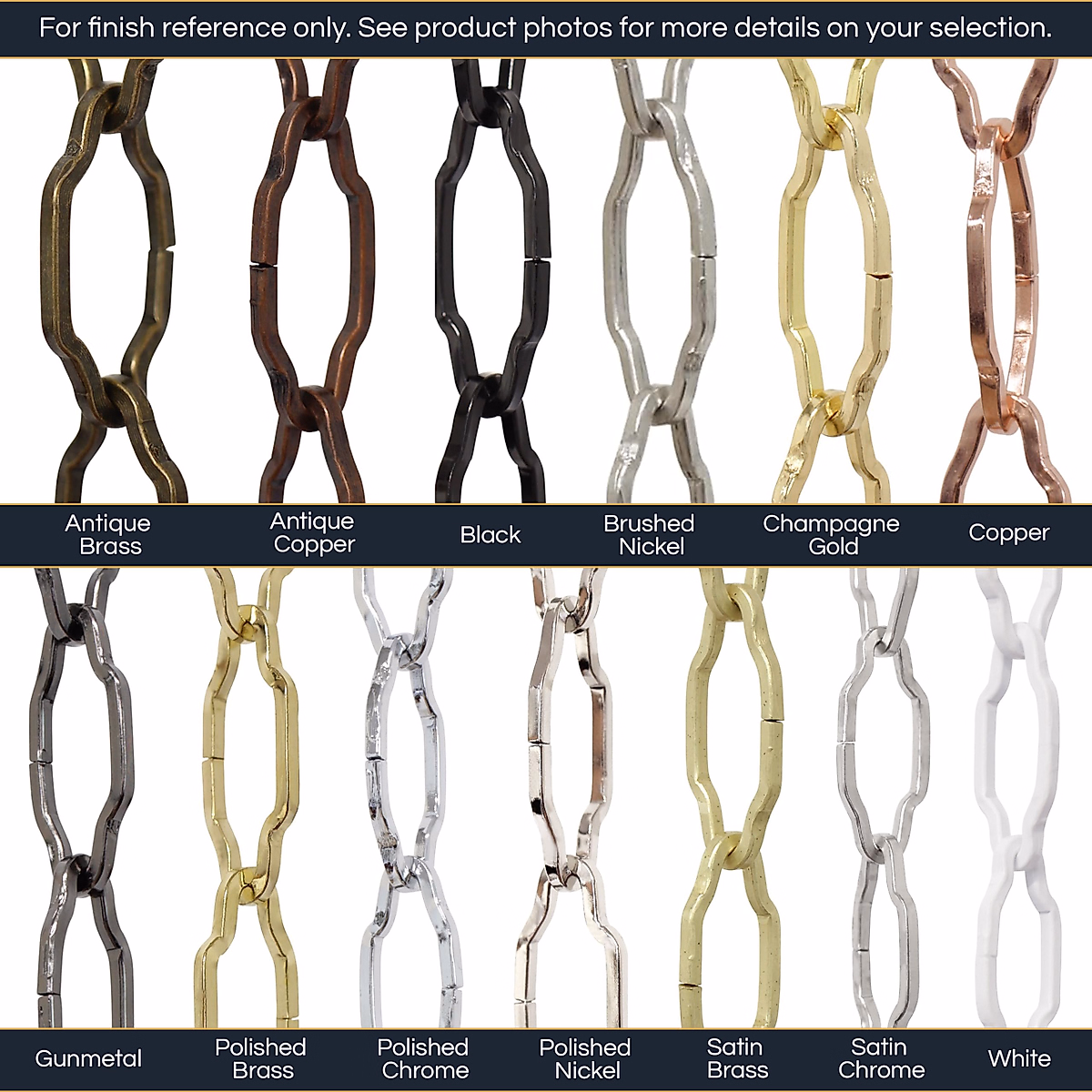 RCH Hardware CH-S51-16-BLK-3 Fixture Chain, Black, 14 Gauge