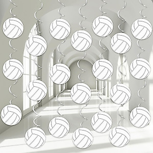 60pcs Volleyball Party Decorations Volleyball Value Foil Swirl Ceiling Hanging Decor Volleyball Sports Cutouts Party Supplies for Sports Birthday Baby Shower Party Favor Indoor Home Office Decor