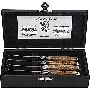 Laguiole Style de Vie Butter knives Luxury Line, set of 4, olive wood