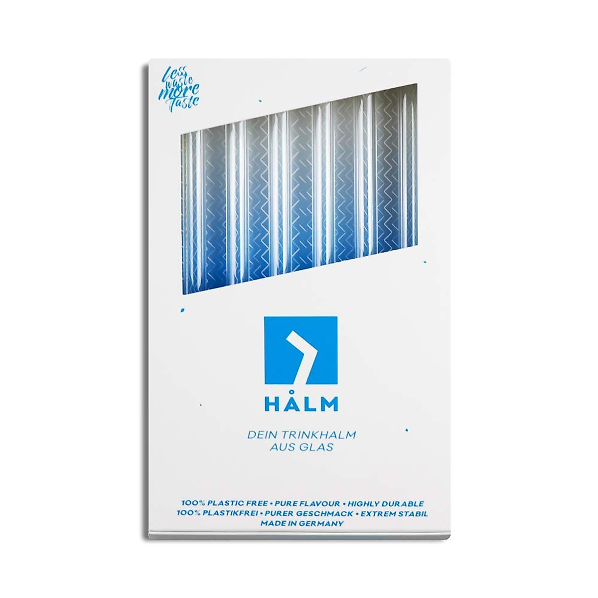 HALM Glass Straws - Earth Day Charity Edition - 6 Reusable Drinking Straws engraved with Endangered Animals - 20 cm (8 in) x 0.9 cm - Made in Germany - Dishwasher Safe - Eco-Friendly