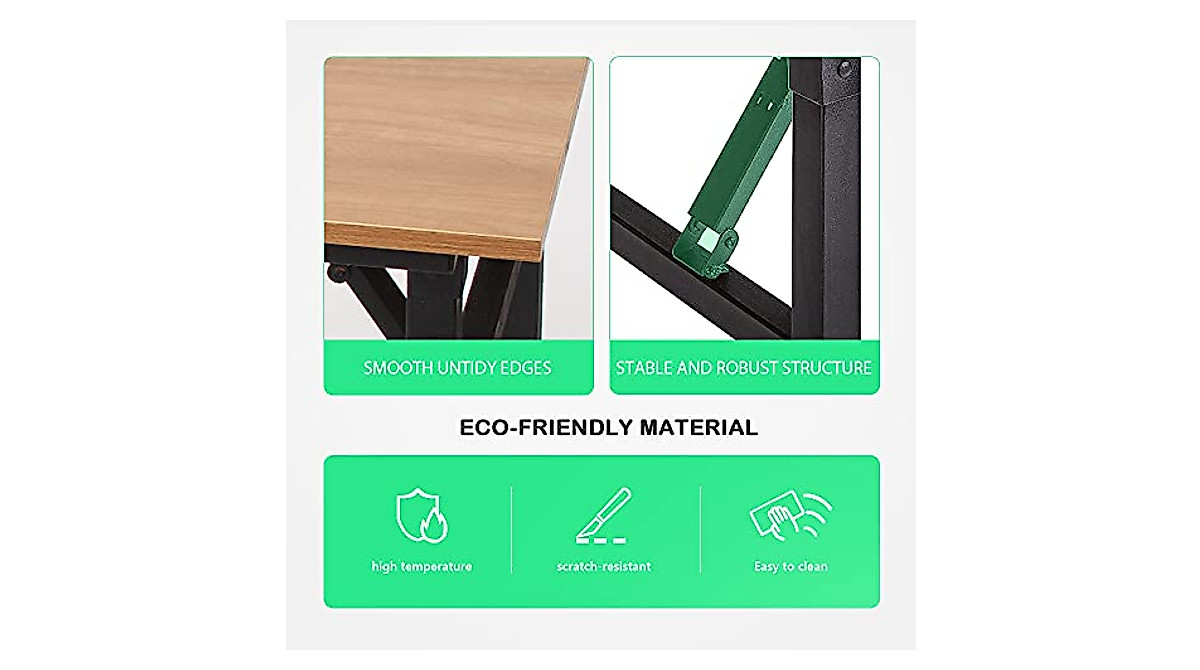 Coral Flower 55-Inch Folding Desk - Space-Saving Workstation