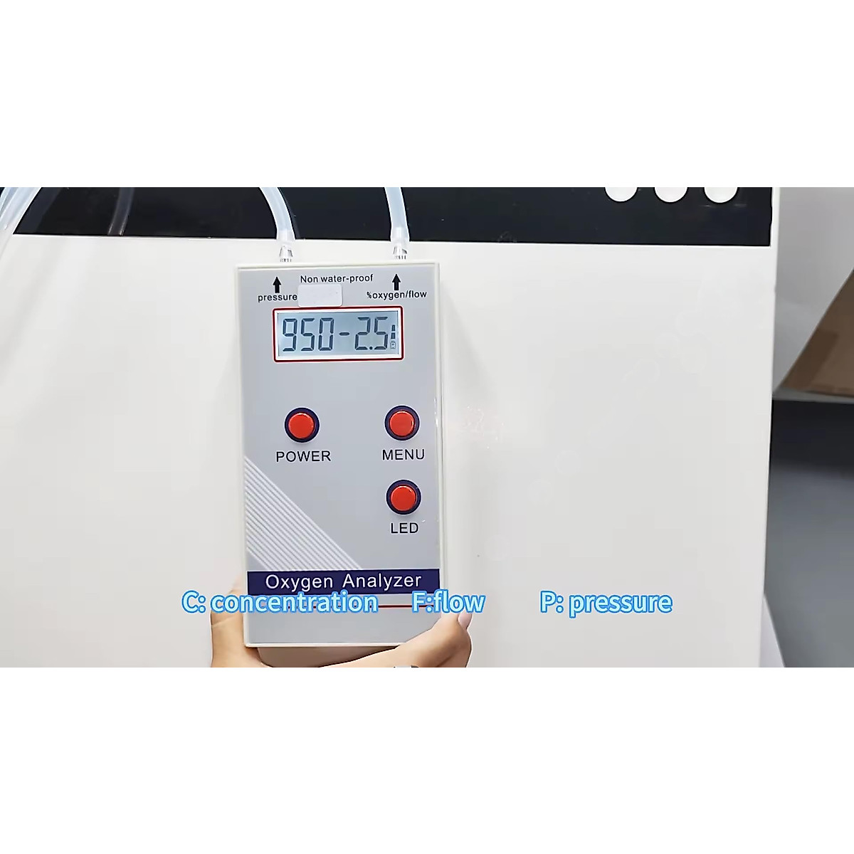 Oxygen Analyzer Purity Detector | 21%-100% | 02, Flow & Pressure Digital Readout |