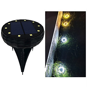 ZHUANYIYI Outdoor Solar Ground Plug Lights, Garden Ground Plug Lawn Waterproof Landscape Lights, Home Garden Pavement Decorative Lights
