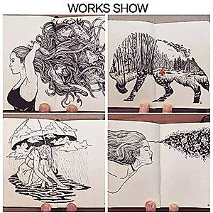 Fhyhej Black Precision Micro Line Pens,Ultra Fine Point Drawing Pen Set, Anti-Bleed Waterproof Archival Ink, Artist Illustration, Technical Drawing, Technical,Drawing,Office Writing,10/Set (Black)