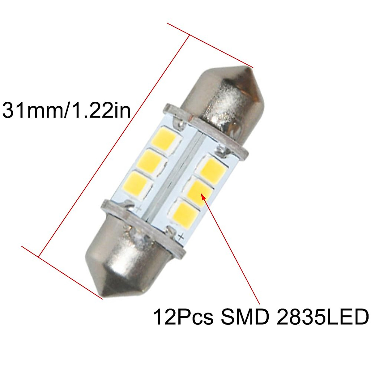 HONG 111 Marine LED Replacement Bulb Boat Light Bulbs Super Bright 12 Volt 31 mm Bulbs for Boat Navigation Lights Boat Anchor Light Deck Lights Bow Light Stern Lights 4PCS