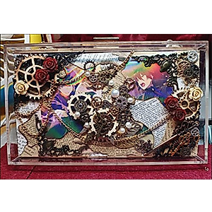 AWXZOM 2pack acrylic clutch purse, clear purse stadium approved, Crossbody Shoulder Evening Handbag, clear purse concert approved, clear box purse ita purse its bag