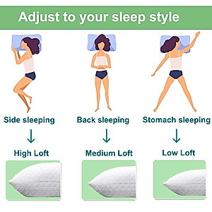 ASHOMELI Pillows Queen 2 Pack Shredded Memory Foam Pillows Cooling Adjustablefor Sleeping Good for Side and Back Sleeper with Washable Removable Cover