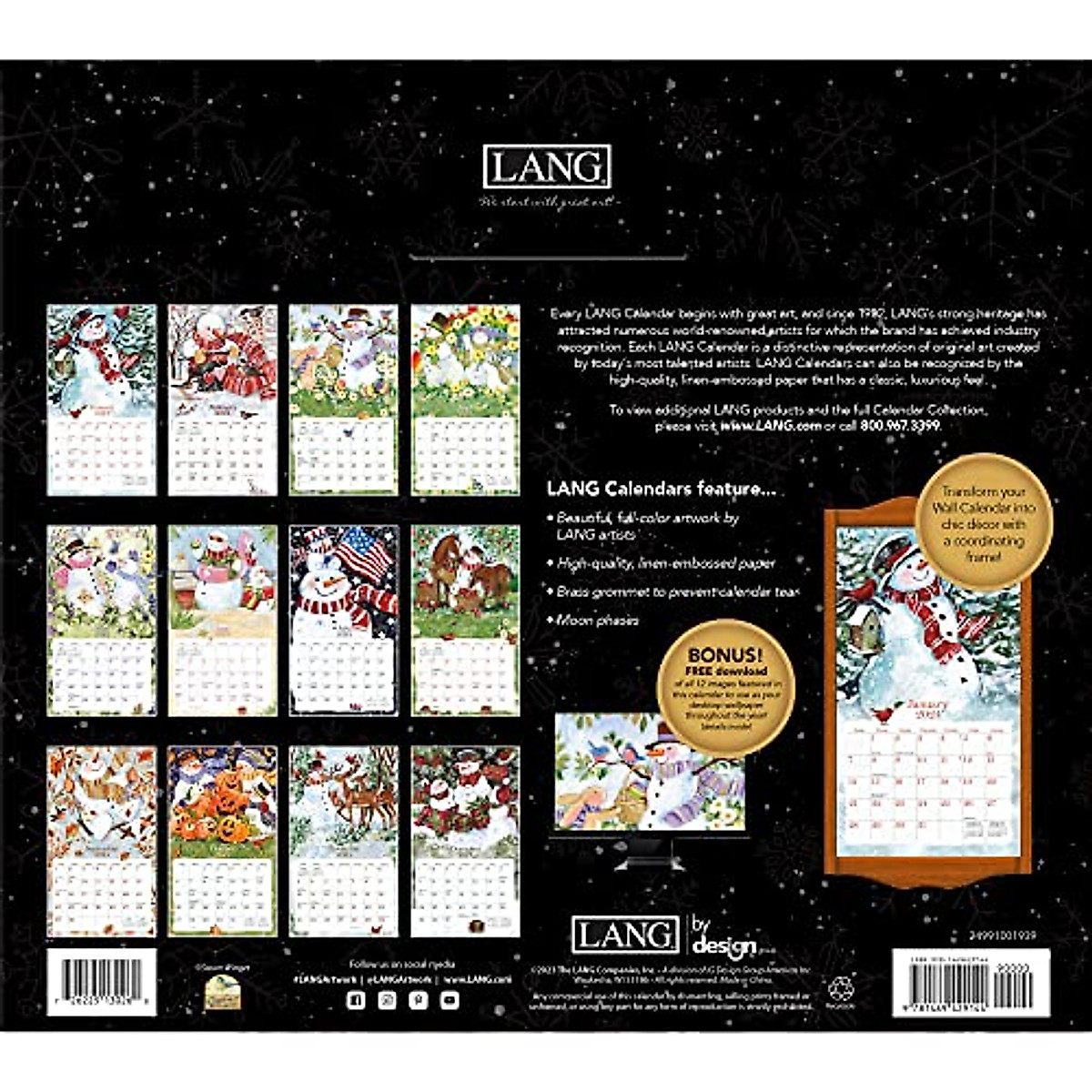 LANG Sam Snowman 2024 Wall Calendar (24991001939) Multi