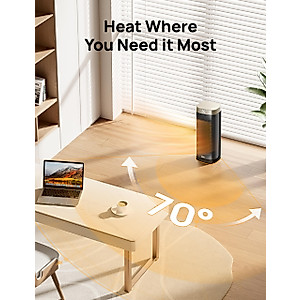 Dreo Space Heaters for Indoor Use, 1500W Fast Heating Ceramic Electric & Portable Heaters with Thermostat, 70° Oscillating with Tip-over & Overheat Protection, Remote, 12H Timer, for Office Bedroom