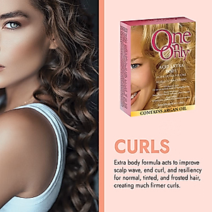 One 'n Only Acid Extra Body Perm with Argan Oil for Bouncy Curls, Leaves Hair Manageable, Firm and Even Curls, Great for Normal, Tinted, and Frosted Hair, Processing Without Dryness or Frizziness