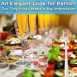 Super Durable, Elegant Mini Cocktail Forks 36 Pcs. Stainless Steel Tasting or Sampling Fork Set for Hors D'Oeuvres, Appetizers, Mussels, Crab. Small Metal Flatware Is Great for Restaurants and Events