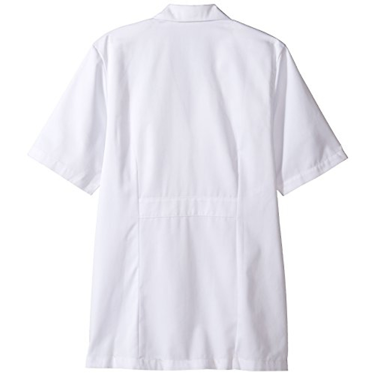 Worklon 105M Polyester/Cotton Ladies Short Sleeve Pharmacy Lab Coat with Button Front Closure, Medium, White