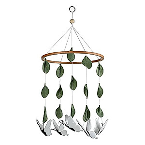 Sorrel + Fern Baby Crib Mobile (White Butterflies) - Baby Shower Gift Nursery Decoration for Boys & Girls