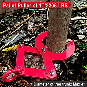 Pallet Puller 1T/2205lbs Capacity Heavy Duty Steel Single Scissor for Pulling Pallets, Woods and Other Things Easily, 5.5 Inches Bigger Jaw Opening Pallet Grabber