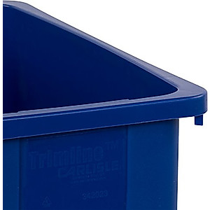 Carlisle FoodService Products 34202314 TrimLine Polyethylene Waste Container, 23 Gallon Capacity, 20" Length x 11" Width x 29.88" Height, Blue (Case of 4)