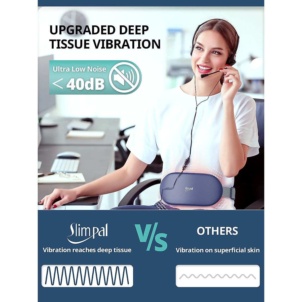 Slimpal Heating Pad for Period Cramps&Back Pain, FSA HSA Eligible, Plus-Sized Electric Heating Pad, Portable Menstrual Heat Belt Pain Relief, 3 Timer Auto Off Setting, Gift for Girls Women Wife, Navy