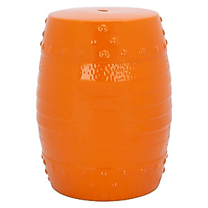 Safavieh Home Collection Frisco Orange Ceramic Decorative Garden Stool ACS5210A