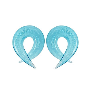 Blue Glass Twisted Ear Tapers Spiral Taper Plugs Earrings 8mm - 0G Glow in The Dark Twisted Ear Gauges Plug Hanging Taper Stretchers Expander Piercing Jewelry
