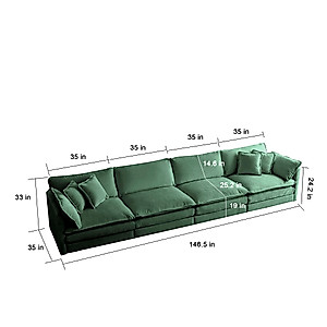 Oversized Modular Sectional Sofa Set,Extra Large U Shaped Convertible Couch with Reversible Chaise and Movable Ottoman,Free Combination Symmetrical Sofa&Couches Bed for Living Room Office