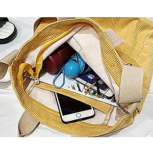 Women's Retro Large Size Canvas Shoulder Bag Corduroy Hobo Crossbody Handbag Casual Tote Purse