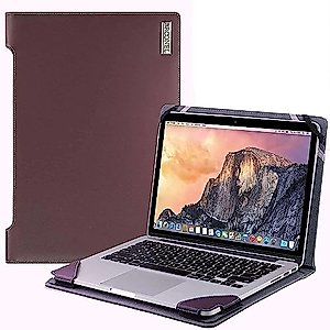 Broonel - Profile Series - Purple Leather Laptop Case Compatible with Toshiba Satellite Radius C40-C