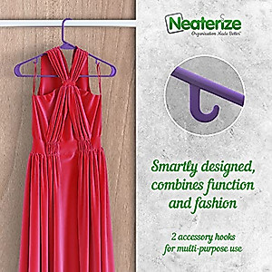 Plastic Clothes Hangers Heavy Duty - Durable Coat and Clothes Hangers - Lightweight Space Saving Laundry Hangers - Perfect Dorm Room Essentials for College Students Guys- 40 Pack Purple